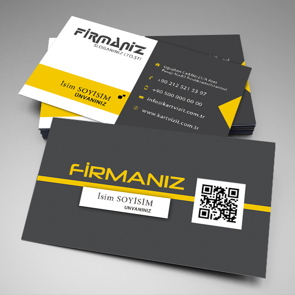 Sarı Siyah Tasarım QR Barkot | Baskı ve Tasarım Hizmeti